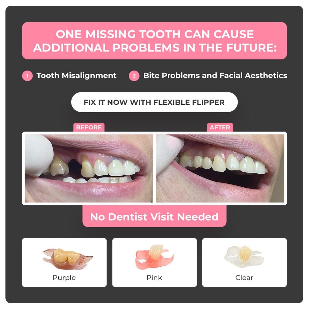 FLEXIBLE FLIPPER / DENTAL NESBIT COVERS UP TO 3 TEETH - $350 Sale